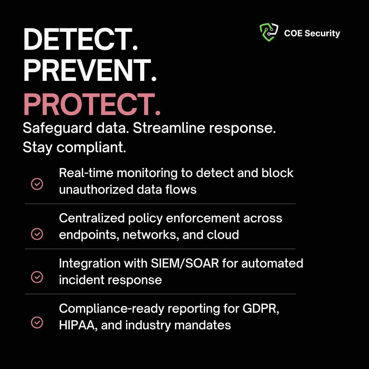 Data Leak Prevention Security Operations - Cybersecurity | COE Security